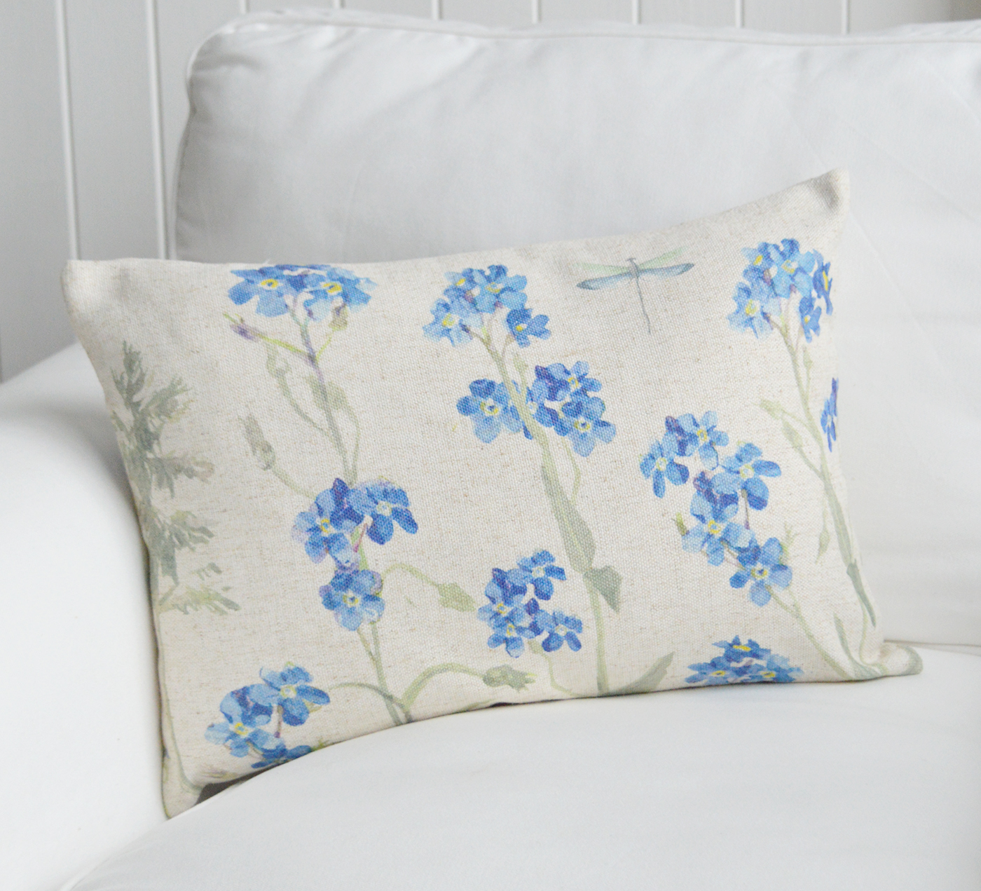 Nantucket floral cushions - New England country and coastal cushions and interiors