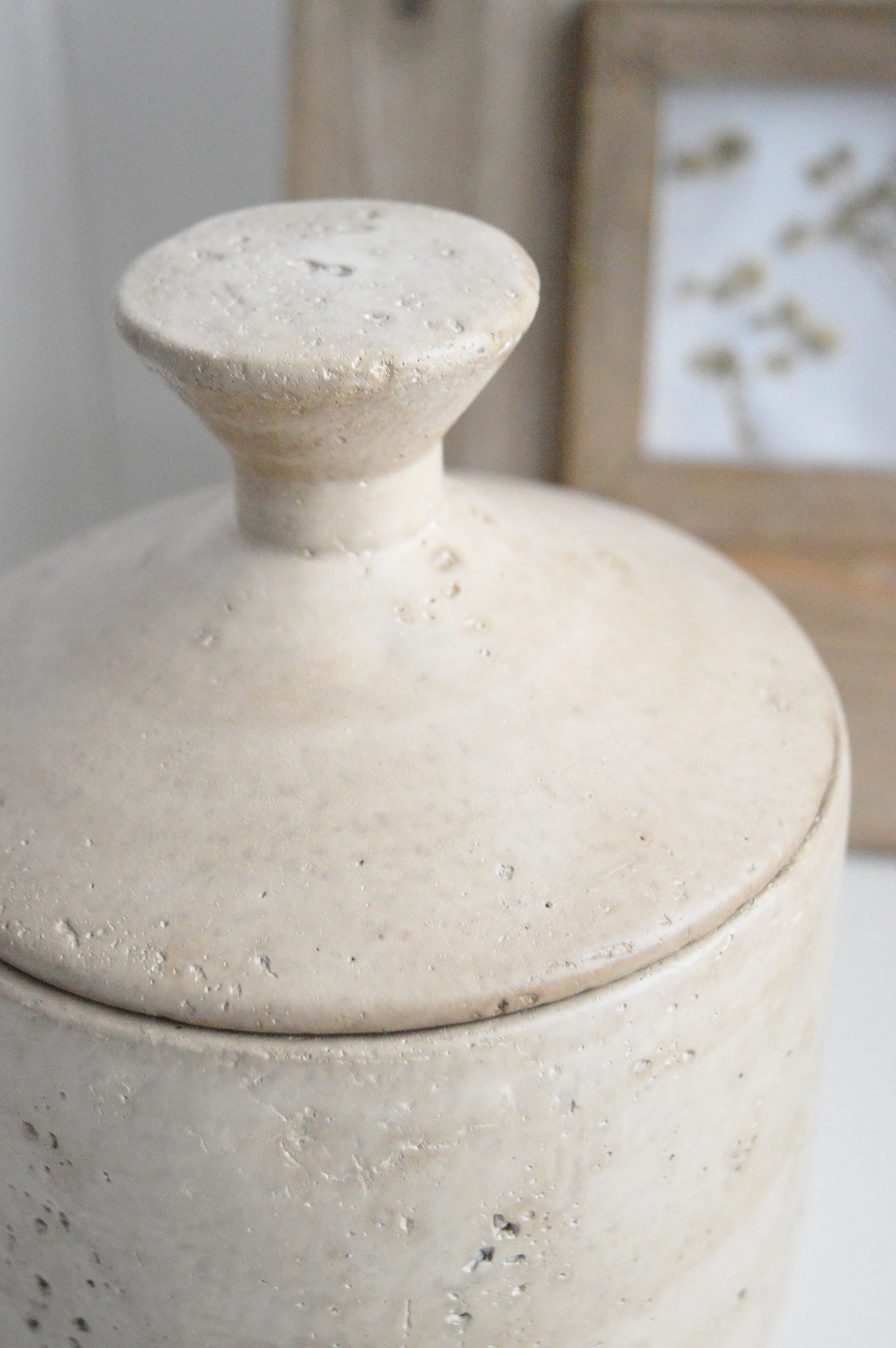 Hearthstone Jar in Warm Limestone | Neutral Home Decor