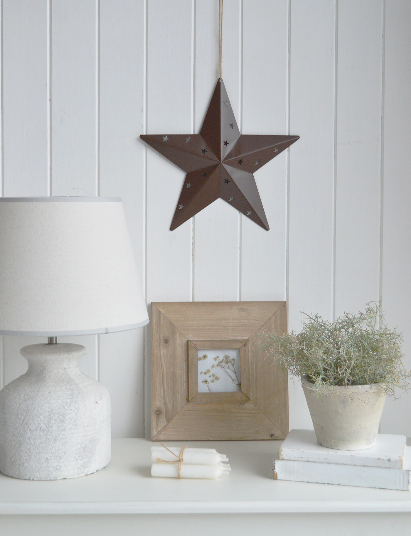 Hanging Metal Star Decoration in Navy or Brown | Coastal & Country Home ...