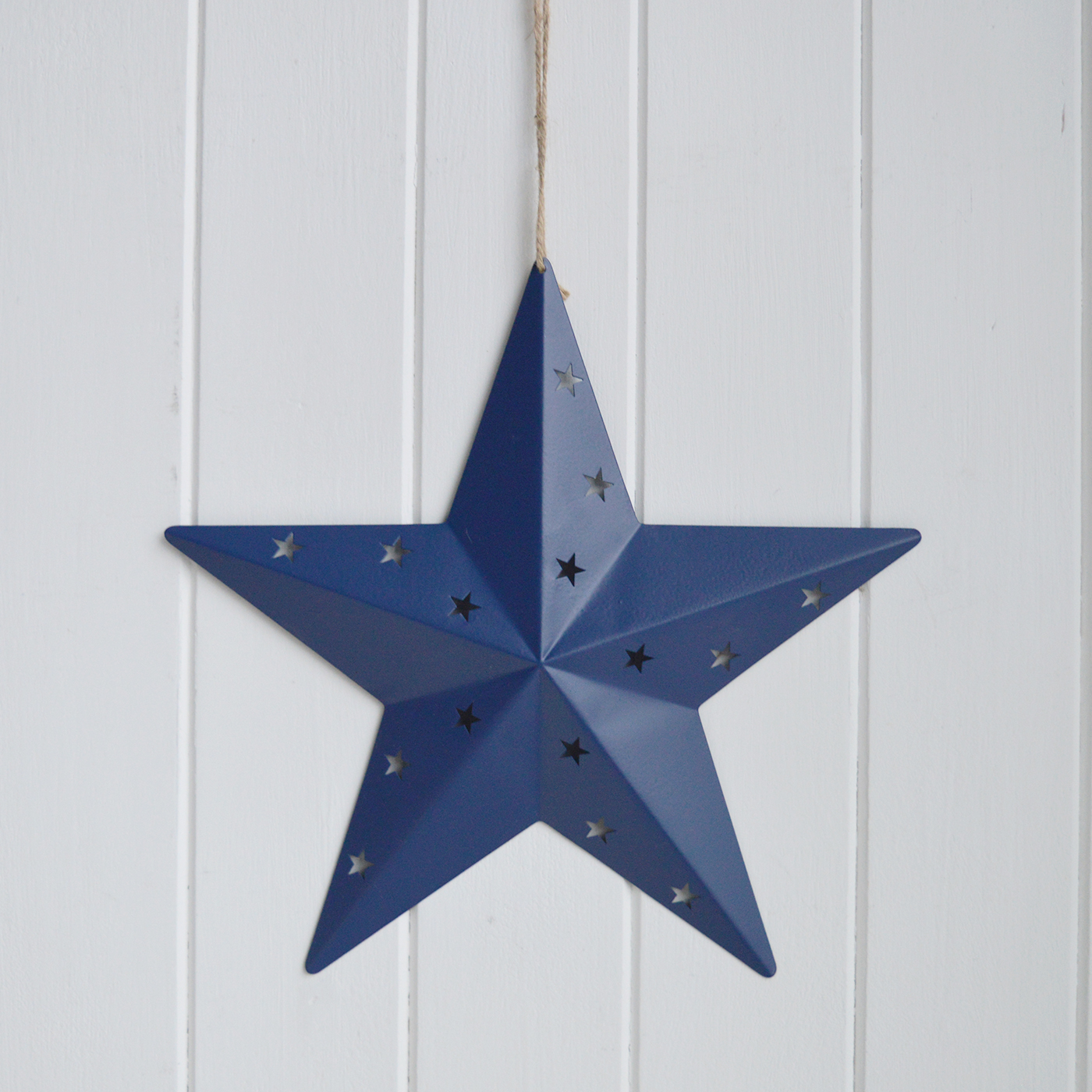 Hanging Metal Star Decoration in Navy or Brown | Coastal & Country Home ...