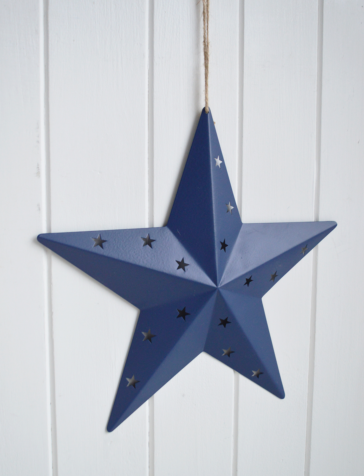 Hanging Metal Star Decoration in Navy or Brown | Coastal & Country Home ...