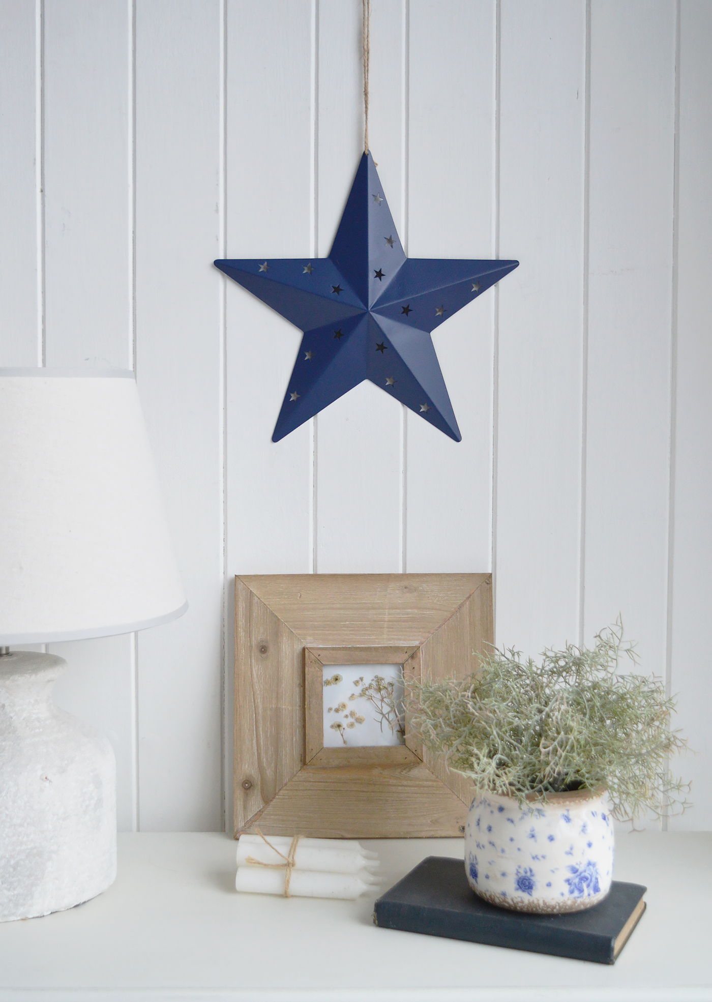 Hanging Metal Star Decoration in Navy or Brown | Coastal & Country Home ...