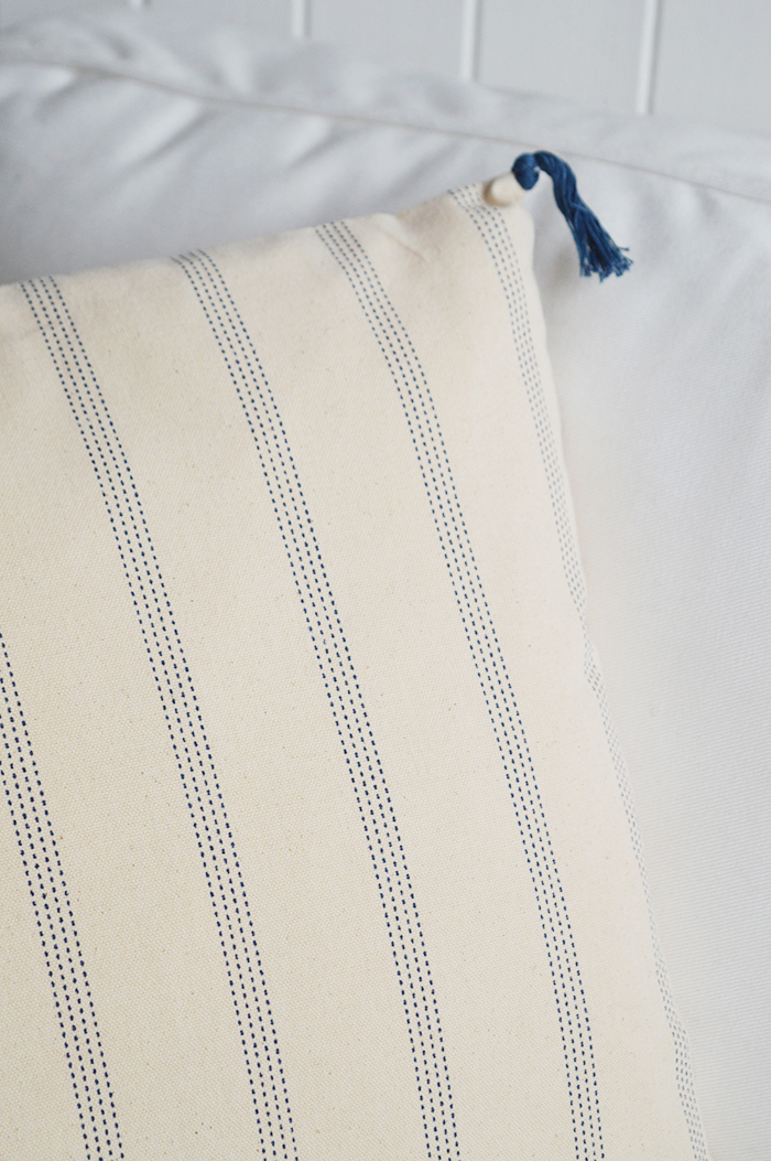 Bristop Vintage Linen Style cushion with Navy Stripes