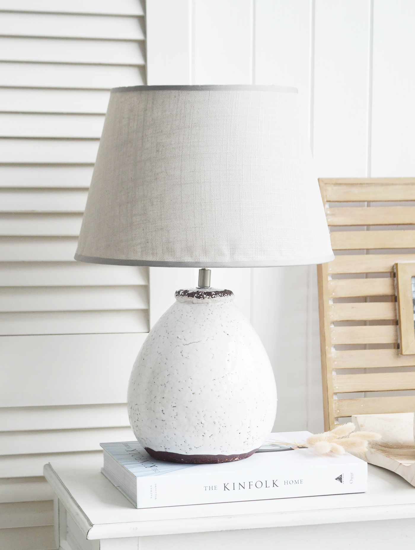 White Compton Ceramic Lamp - New England Style Table Lamps