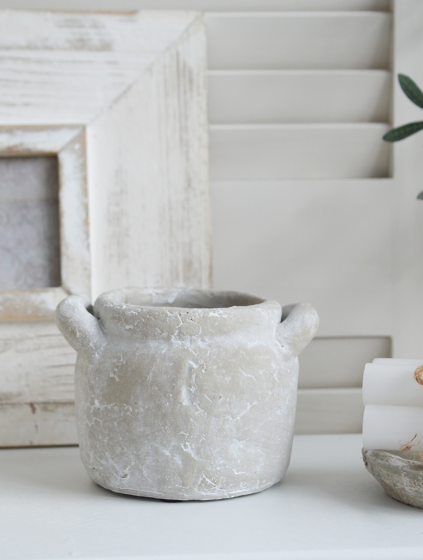 Newfane Rustic Grey Pot - Console table styling for New England and ...