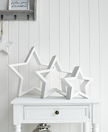 Set of decorative white stars