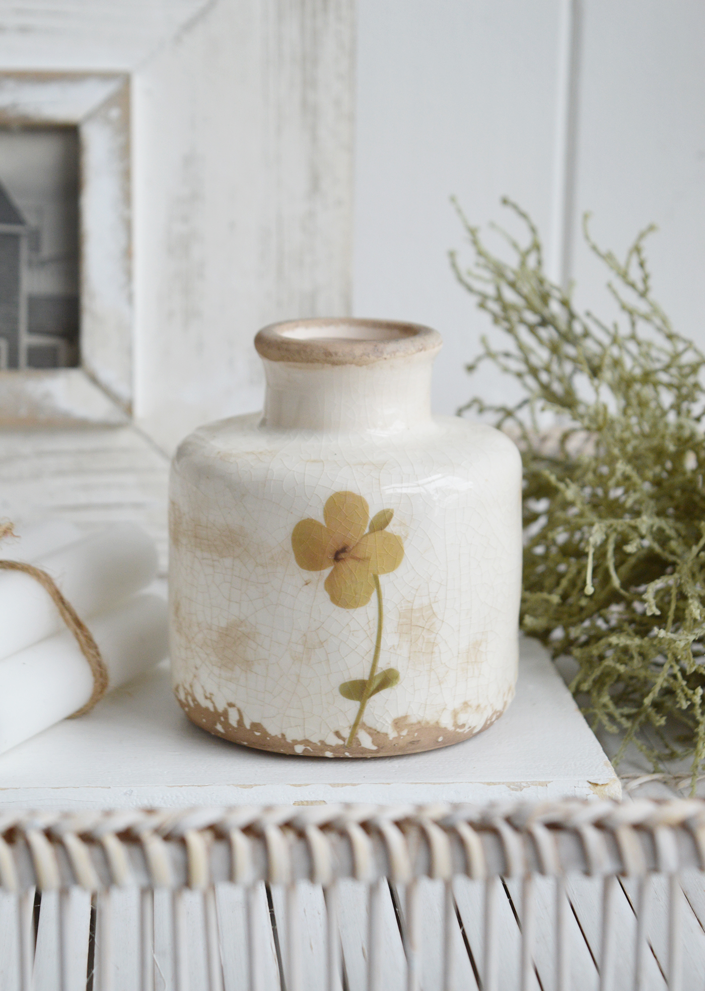 Charlotte vase for New England, Country and coastal home interior decor