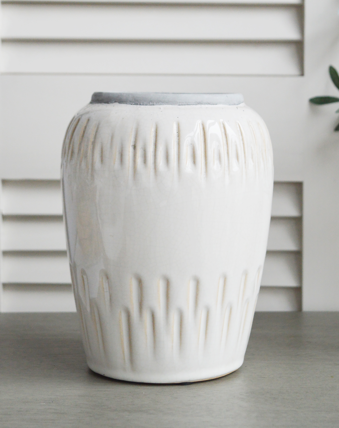 Putny Grey Vase - The White Lighthouse Furniture UK