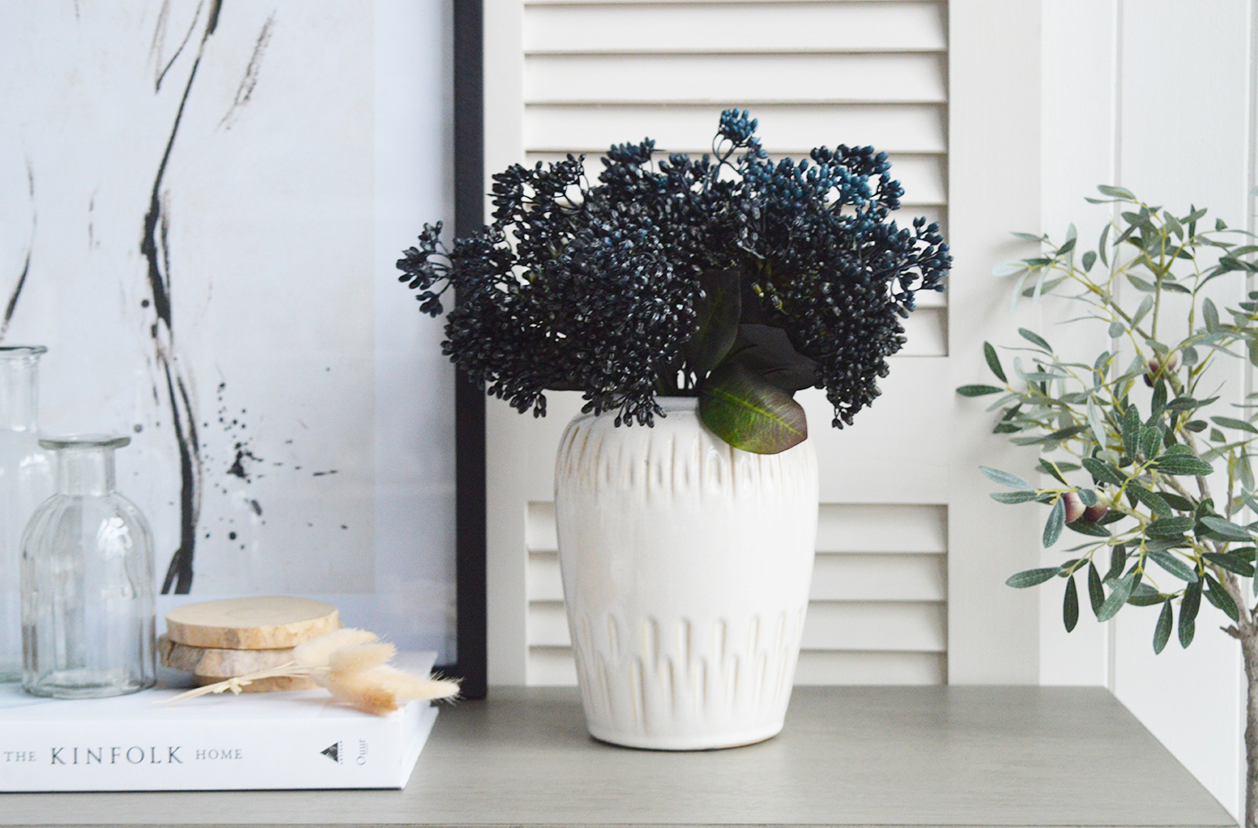 Putny Grey Vase - The White Lighthouse Furniture UK