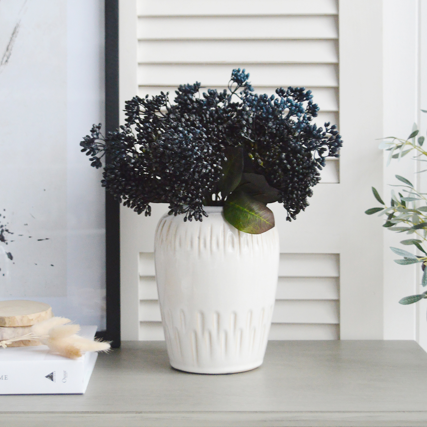 Putny Grey Vase - The White Lighthouse Furniture UK