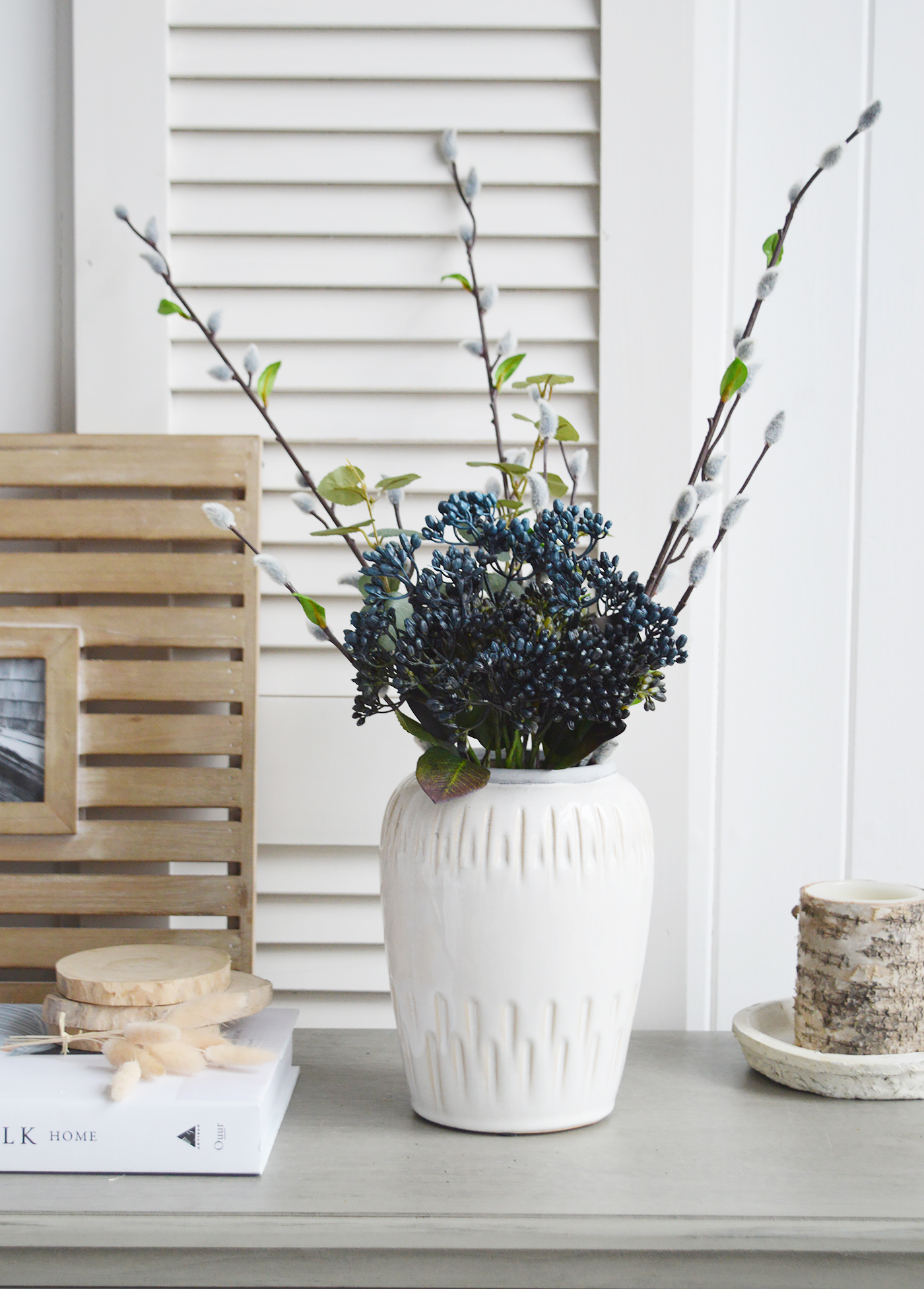 Putny Grey Vase - The White Lighthouse Furniture UK