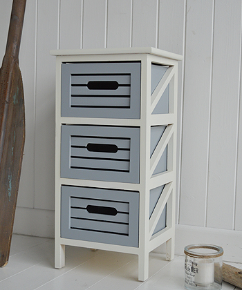 Beach House 3 Drawer Storage Ivory and grey furniture