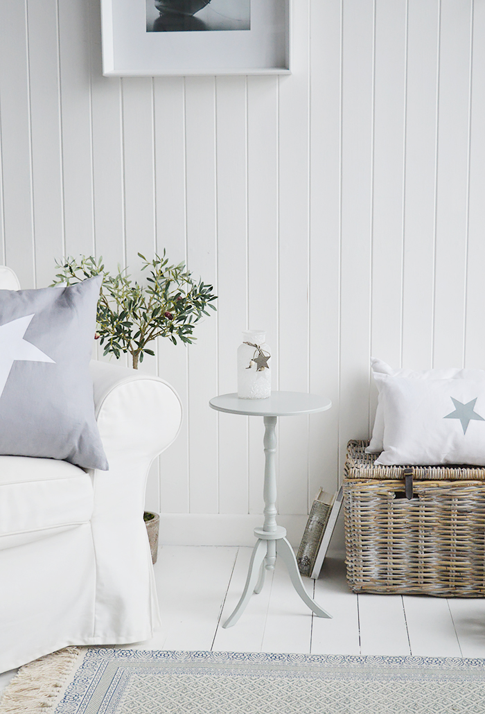 Harvard Small Grey Round Pedestal Table. The White Lighthouse Furniture