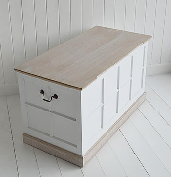 Vermont Large White Storage Trunk - TV Stand, Hall Storage Bench ...